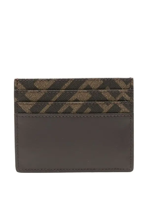 Fendi Ff-plaque Card Holder - Brown