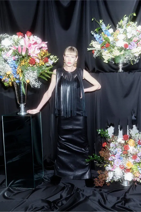 Rosetta Getty Leather Fringe Top