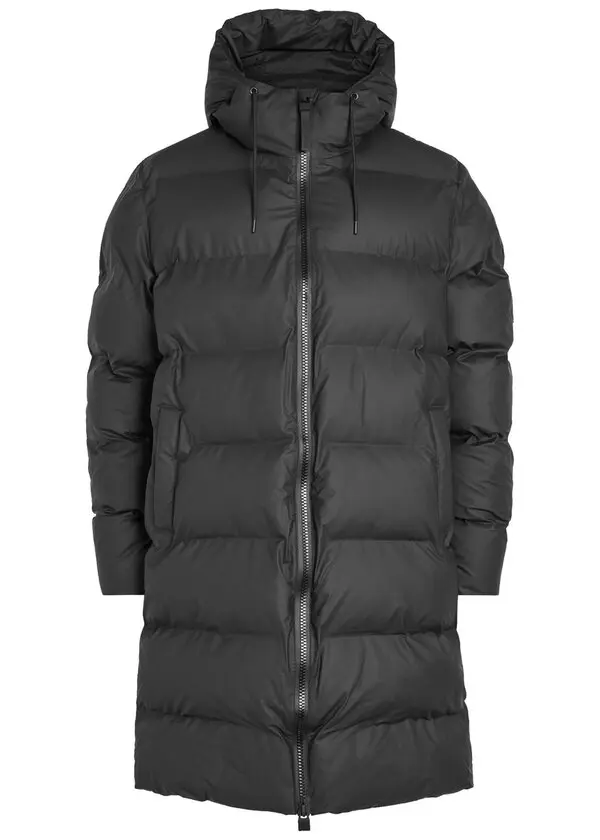 Rains Alta Long Quilted Waterproof Coat