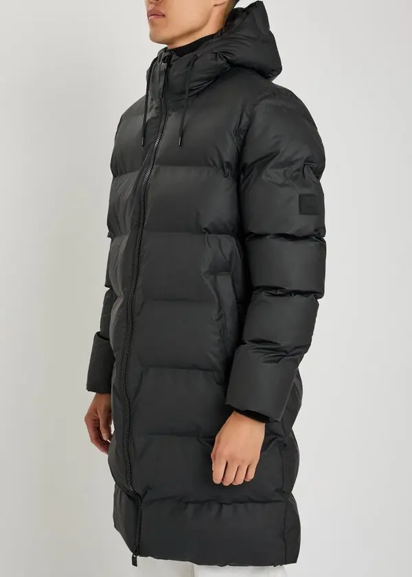 Rains Alta Long Quilted Waterproof Coat