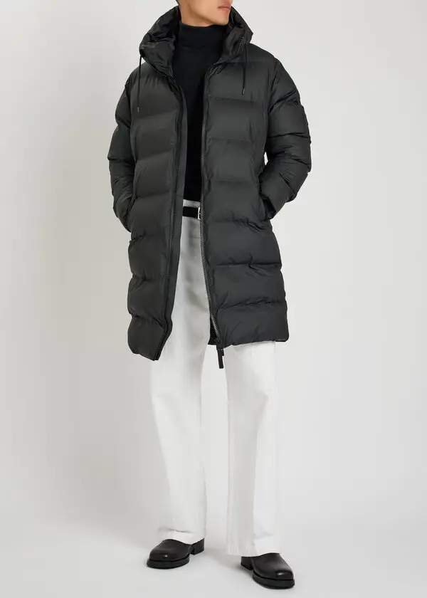 Rains Alta Long Quilted Waterproof Coat