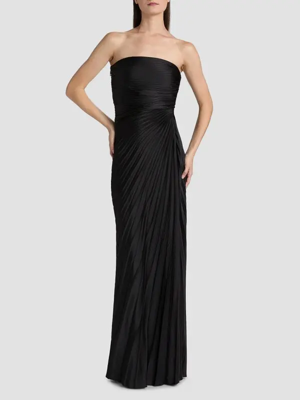 A.L.C. Pleated Strapless Gown