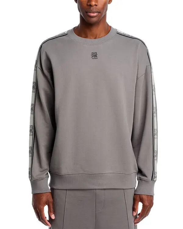 Hugo X Rb Dustrip Cotton Logo Taped Oversized Fit Sweatshirt