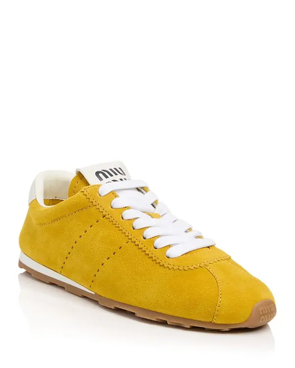 Miu Miu Suede Lace-up Sneakers - Soleil
