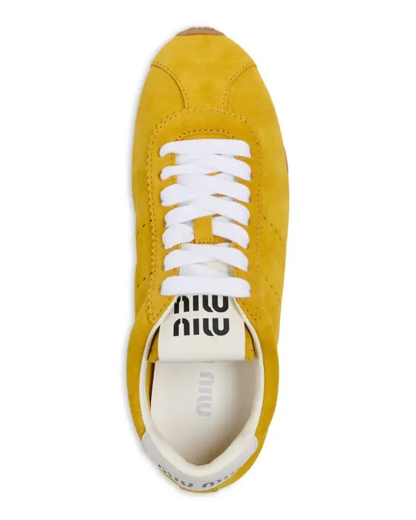 Miu Miu Suede Lace-up Sneakers - Soleil