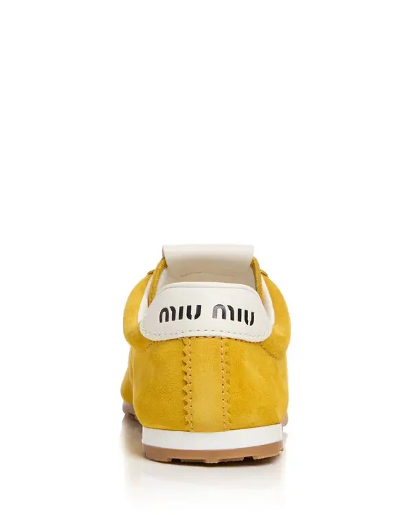 Miu Miu Suede Lace-up Sneakers - Soleil