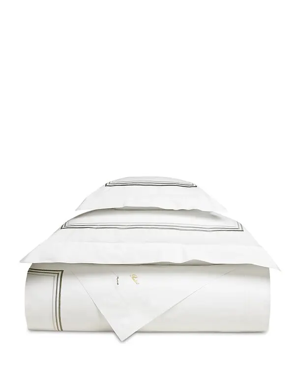 PRATESI Tre Righe Ombre Duvet Cover, King - White/charcoal