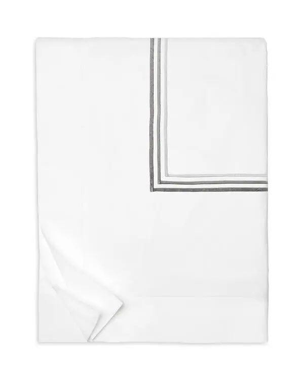 PRATESI Tre Righe Ombre Duvet Cover, King - White/charcoal