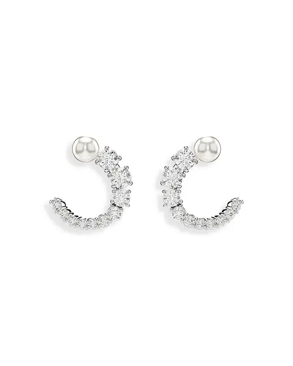SWAROVSKI Matrix Hoop Earrings - Silver