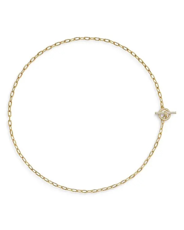 David Yurman Dy Madison Pave Diamond Toggle Chain Necklace - Gold