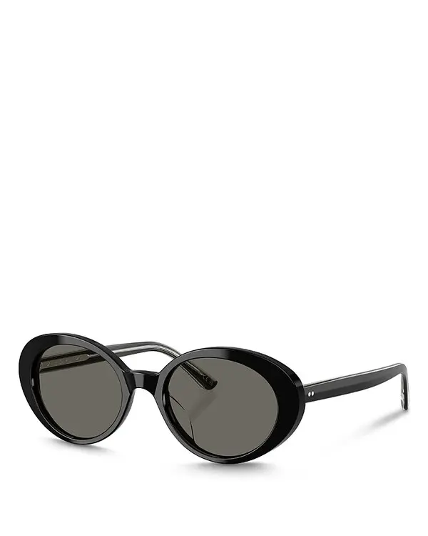 Oliver Spencer Lumar Oval Sunglasses, 51mm - Black