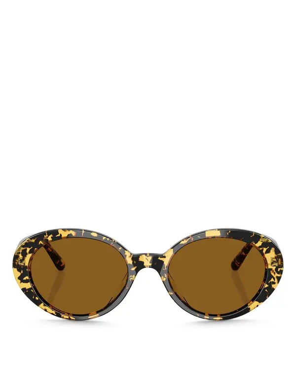 Oliver Spencer Lumar Oval Sunglasses, 51mm - Dark Tortoise