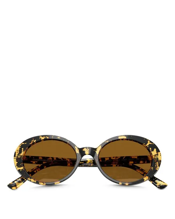 Oliver Spencer Lumar Oval Sunglasses, 51mm - Dark Tortoise