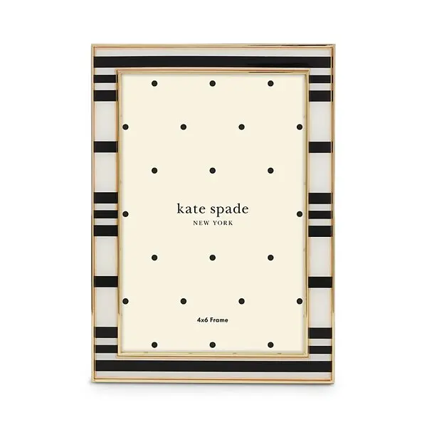Kate Spade New York Sitting Pretty 4 X 6 Stripe Frame - Gold Plated