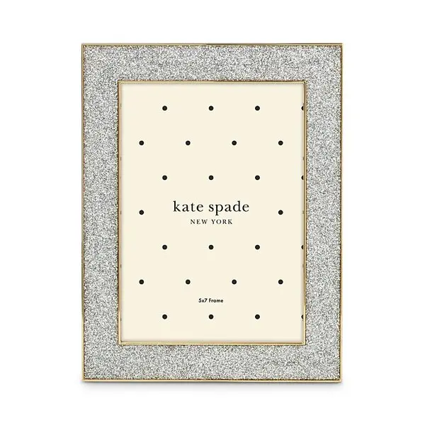 Kate Spade New York Sitting Pretty 5 X 7 Silver Glitter Frame - Gold Plated