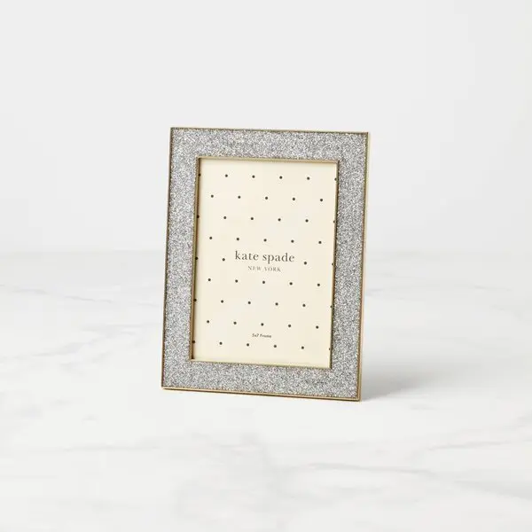 Kate Spade New York Sitting Pretty 5 X 7 Silver Glitter Frame