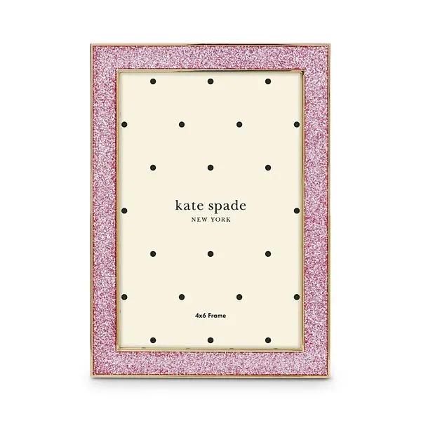 Kate Spade New York Sitting Pretty 4 X 6 Pink Glitter Frame - Gold Plated