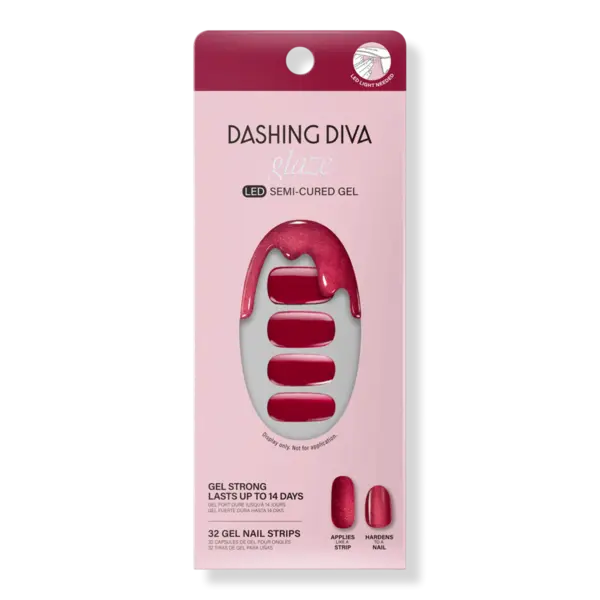DASHING DIVA Ruby Red Apple Glaze Semi-cured Gel Art - One-color