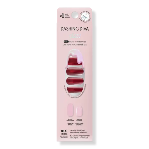 DASHING DIVA Glaze Effect, Semi-cured Gel Nail Strips - Ruby Red Apple