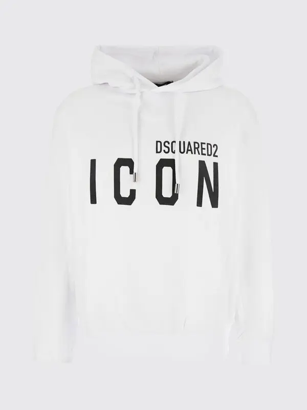 Dsquared2 Cotton Hoodie With Contrast Logo - White