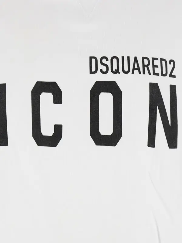 Dsquared2 Cotton Hoodie With Contrast Logo - White