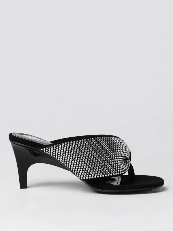 Attico Embellished Heeled Sandals - Black