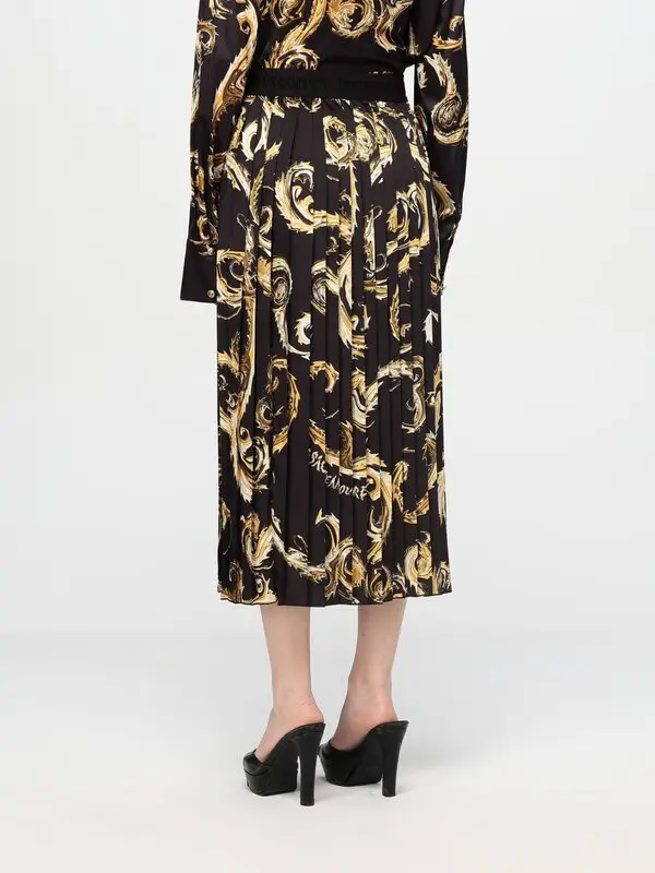 Versace Pleated Midi Skirt With Baroque Print