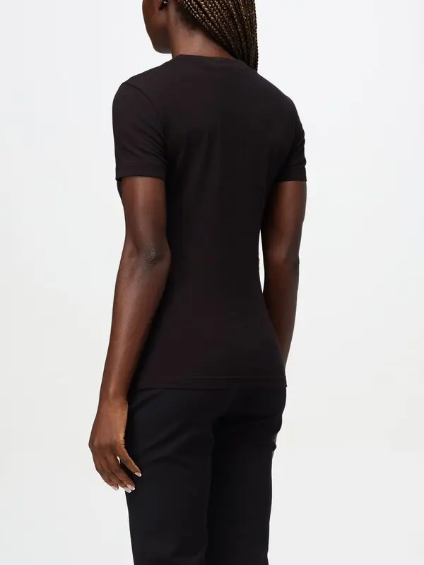 Versace Crewneck T-shirt With Logo Detail - Black