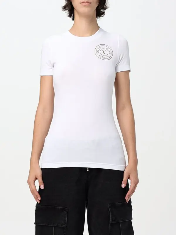 Versace Crewneck T-shirt With Logo Detail - White