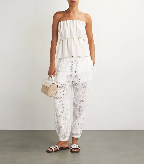 Tory Burch Cotton Eyelet Trousers