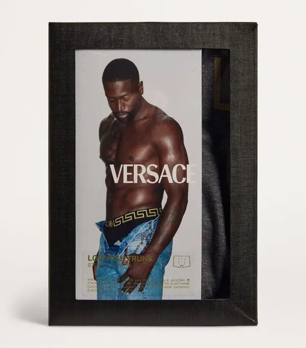 Versace Greca Low-Rise Trunks - Grey | Editorialist