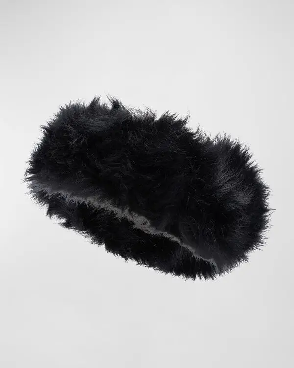 Gorski Lamb Fur Headband - Black