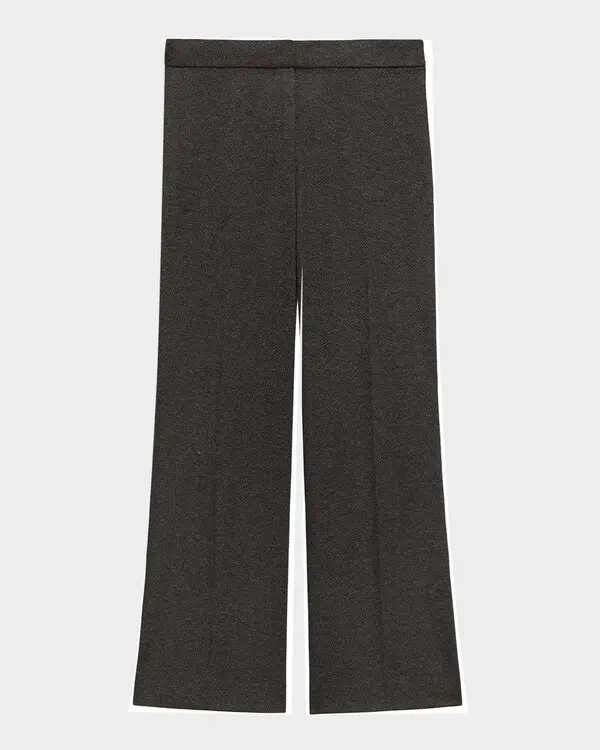 Theory Herringbone Knit Kick Flare Cropped Pants - Grypat