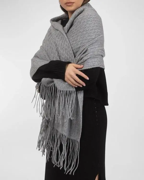 Gorski Knit Cashmere Scarf - Gray