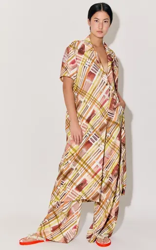Rosie Assoulin Paneled Linen-blend Flared Pants