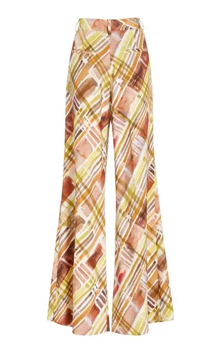 Rosie Assoulin Paneled Linen-blend Flared Pants