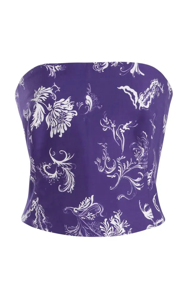 Rosie Assoulin Venus Cotton Top - Purple
