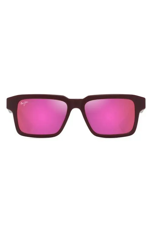Maui Jim Kahiko Square Sunglasses - Matte Burgundy