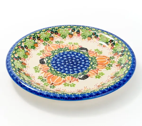 LIDIA'S POLISH POTTERY Hand Painted Seasonal 10' Dinnerplate - One-color