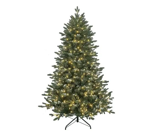 LUXEN HOME Luxenhome 6ft Pre-lit Green Artificial Tree Wit H Frosted Tips - One-color