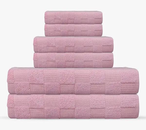 DEPERA HOME Waffle Terry 6 Pcs Turkish Towels S Et - One-color