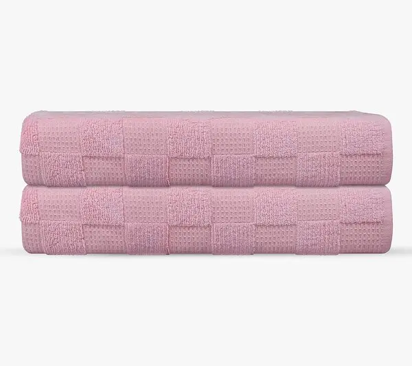 DEPERA HOME Waffle Terry 2 Pcs Turkish Bath She Et Towels Set - One-color