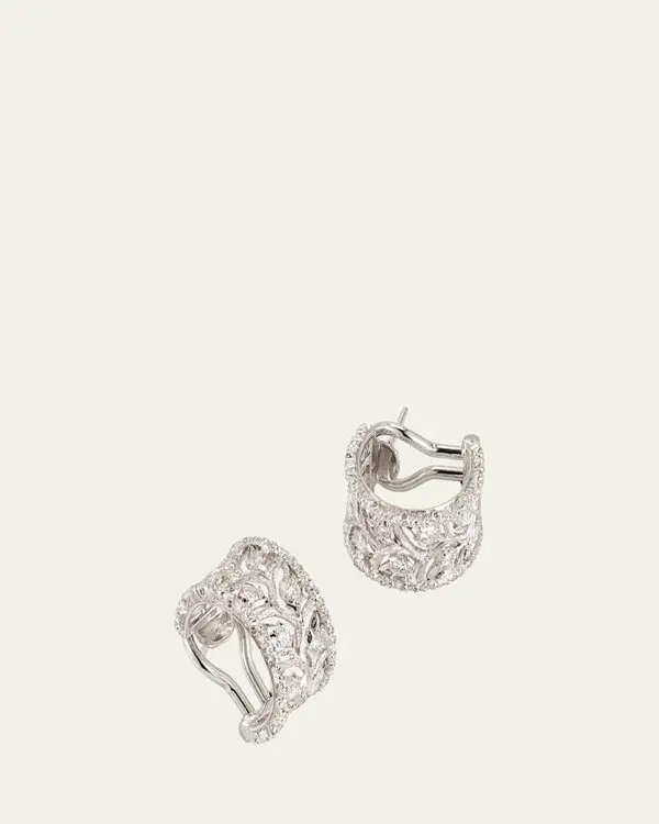 Buccellati 18k Gold Diamond Ramage Hoop Earrings