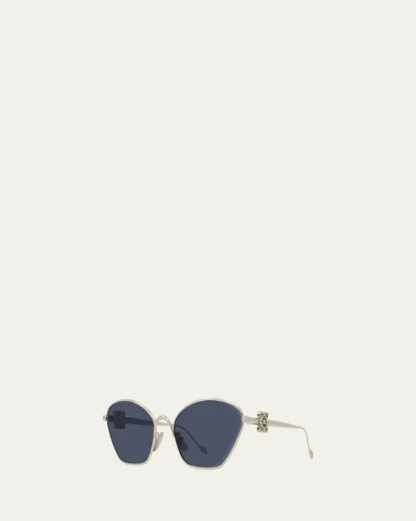 Loewe Metal Anagram Cat Eye Sunglasses - Black