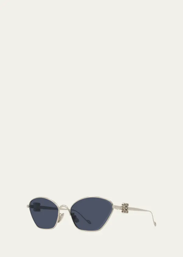 Loewe Metal Anagram Cat Eye Sunglasses - Black