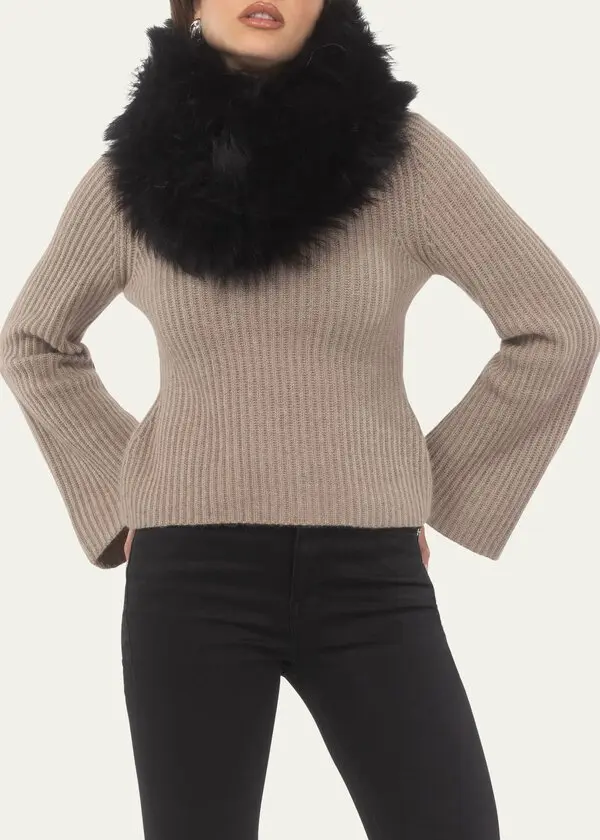 Gorski Select Lamb Shearling Infinity Scarf