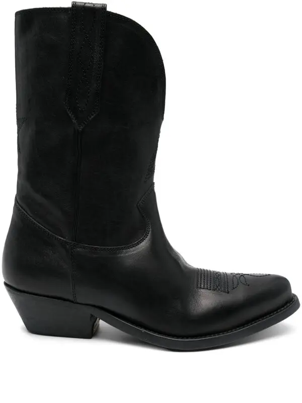 GOLDEN GOOSE Wish Star Leather Boots - Black