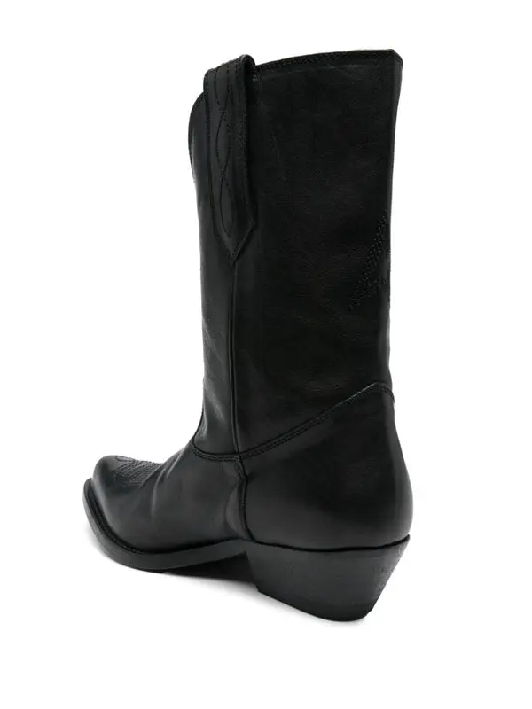 GOLDEN GOOSE Wish Star Leather Boots - Black