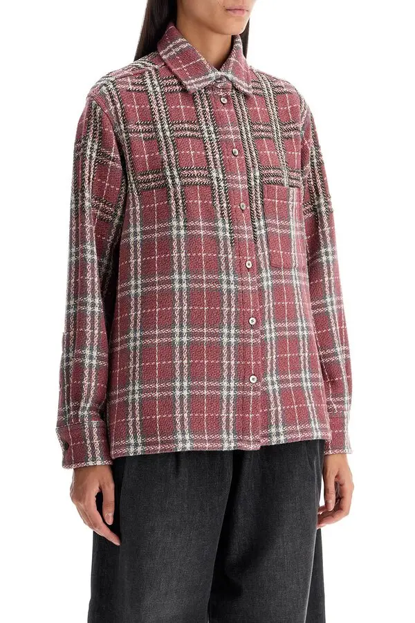 GOLDEN GOOSE Checkered Tweed Overshirt With Appliqu