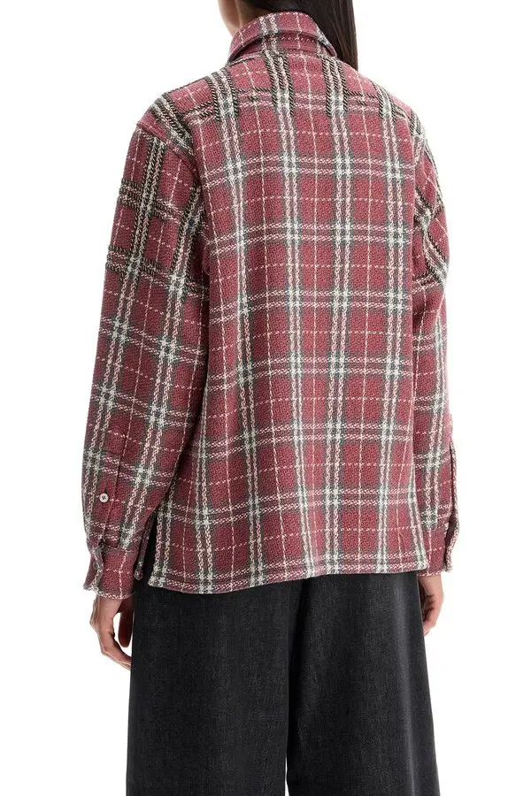 GOLDEN GOOSE Checkered Tweed Overshirt With Appliqu